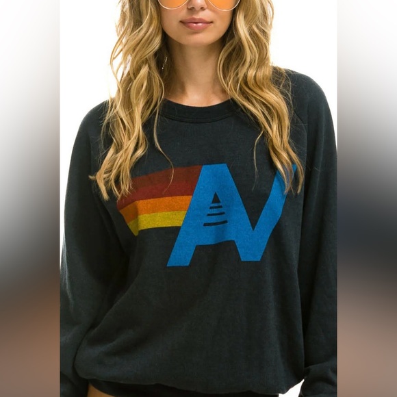 Aviator Nation | Tops | Aviator Nation Logo Sweatshirt On Charcoal ...